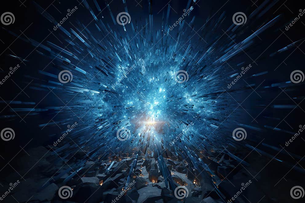 Blue Explosion Light White Background. Stock Photo - Image of colours ...