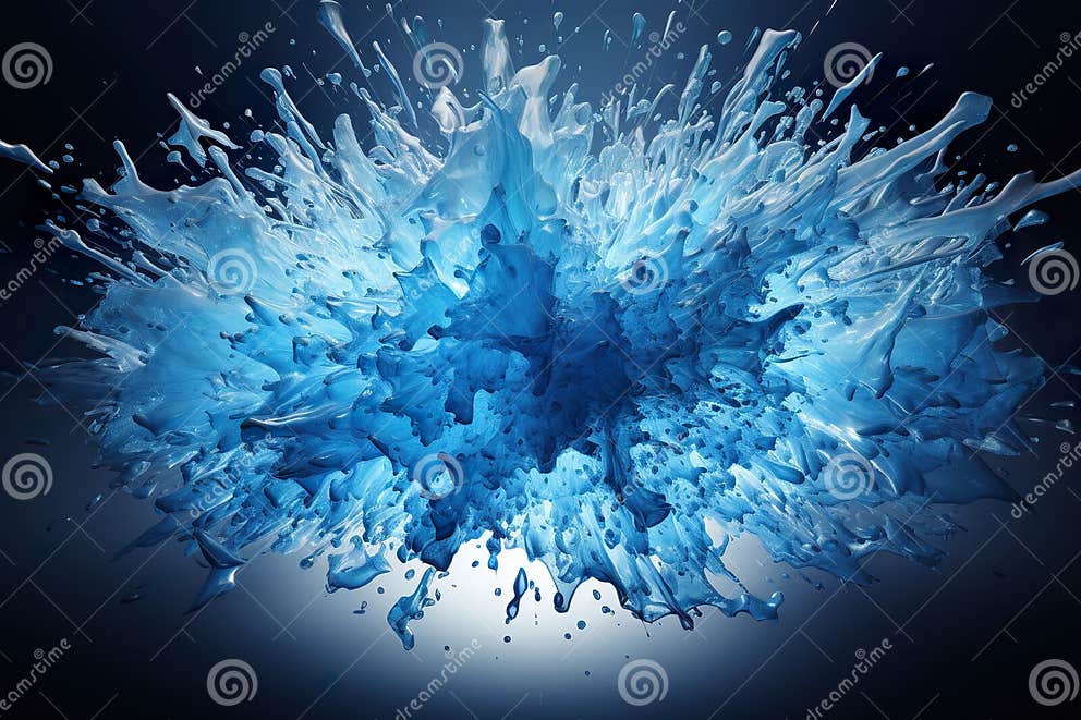 Blue Explosion Light White Background. Stock Image - Image of dust ...