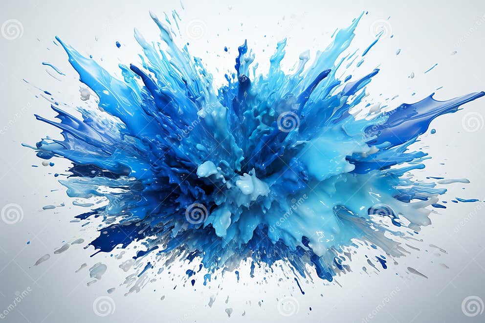 Blue Explosion Light White Background. Stock Image - Image of fireball ...
