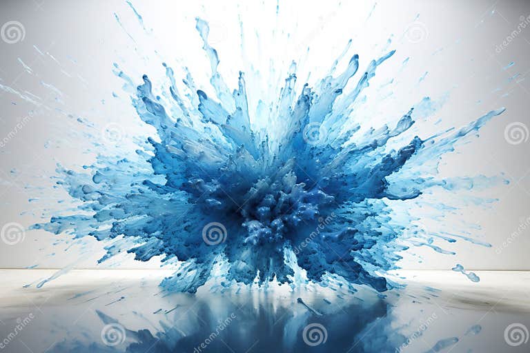 Blue Explosion Light White Background. Stock Image - Image of fireball ...