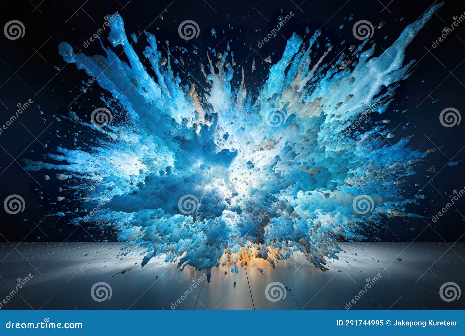 Blue Explosion Light White Background. Stock Image - Image of flames ...