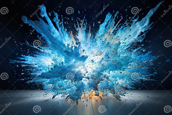 Blue Explosion Light White Background. Stock Image - Image of flames ...