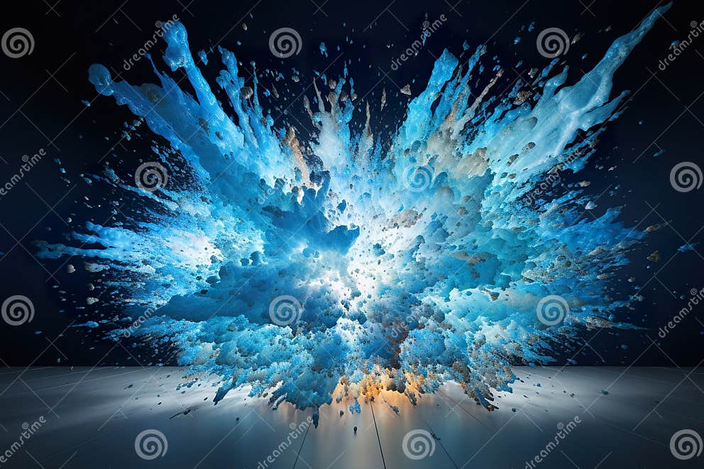 Blue Explosion Light White Background. Stock Image - Image of flames ...