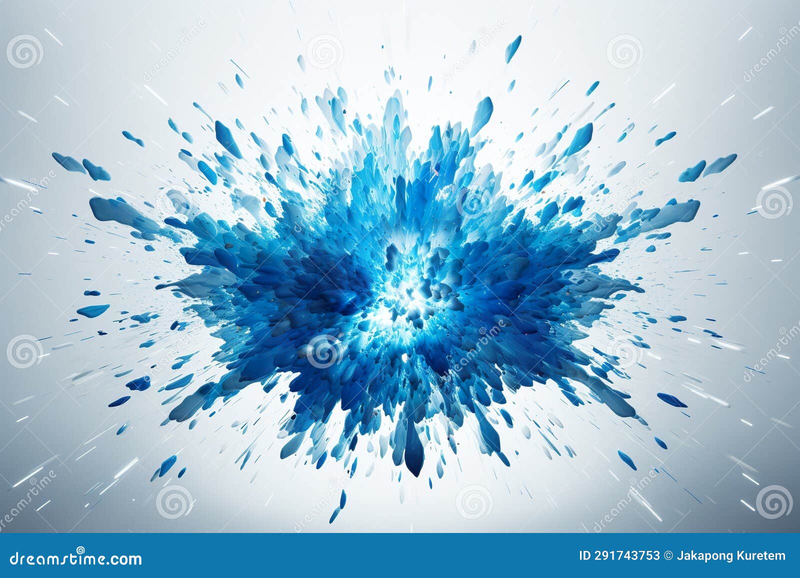 Blue Explosion Light White Background. Stock Image - Image of bomb ...