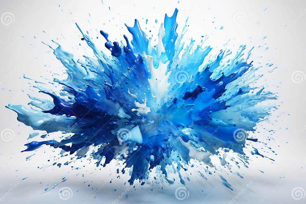 Blue Explosion Light White Background. Stock Image - Image of fireball ...