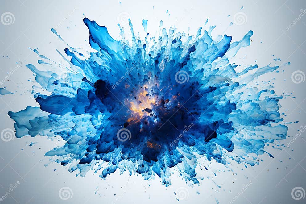 Blue Explosion Light White Background. Stock Image - Image of colours ...