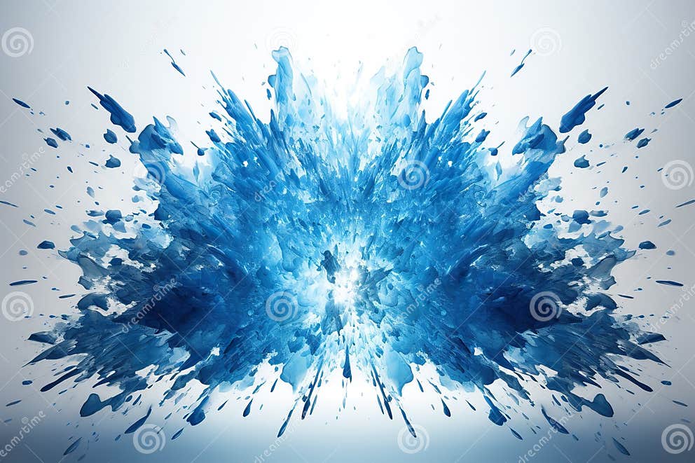 Blue Explosion Light White Background. Stock Image - Image of bomb ...