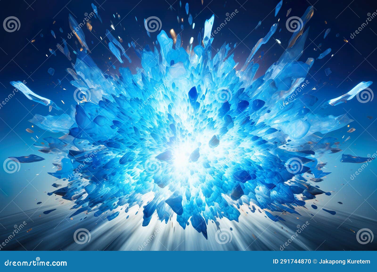 Blue Explosion Light White Background. Stock Photo - Image of fiery ...