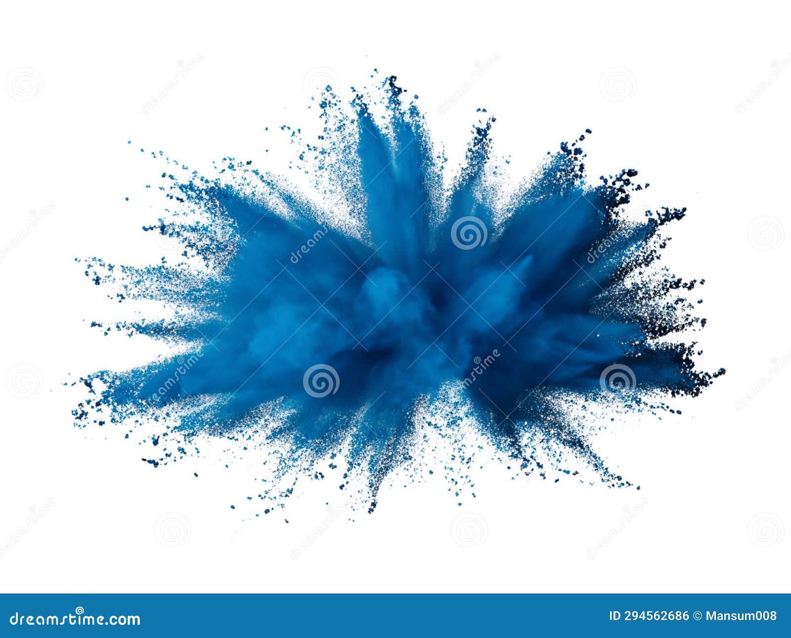 Blue Explosion of Powder on a White Background Stock Illustration ...