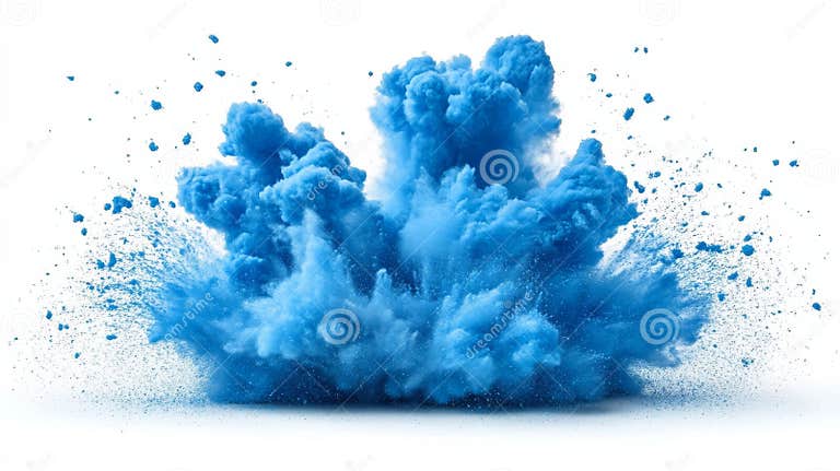 A Blue Explosion on a White Background Stock Illustration ...