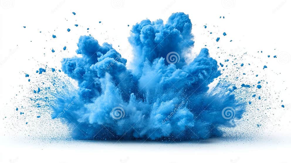 A Blue Explosion on a White Background Stock Illustration ...
