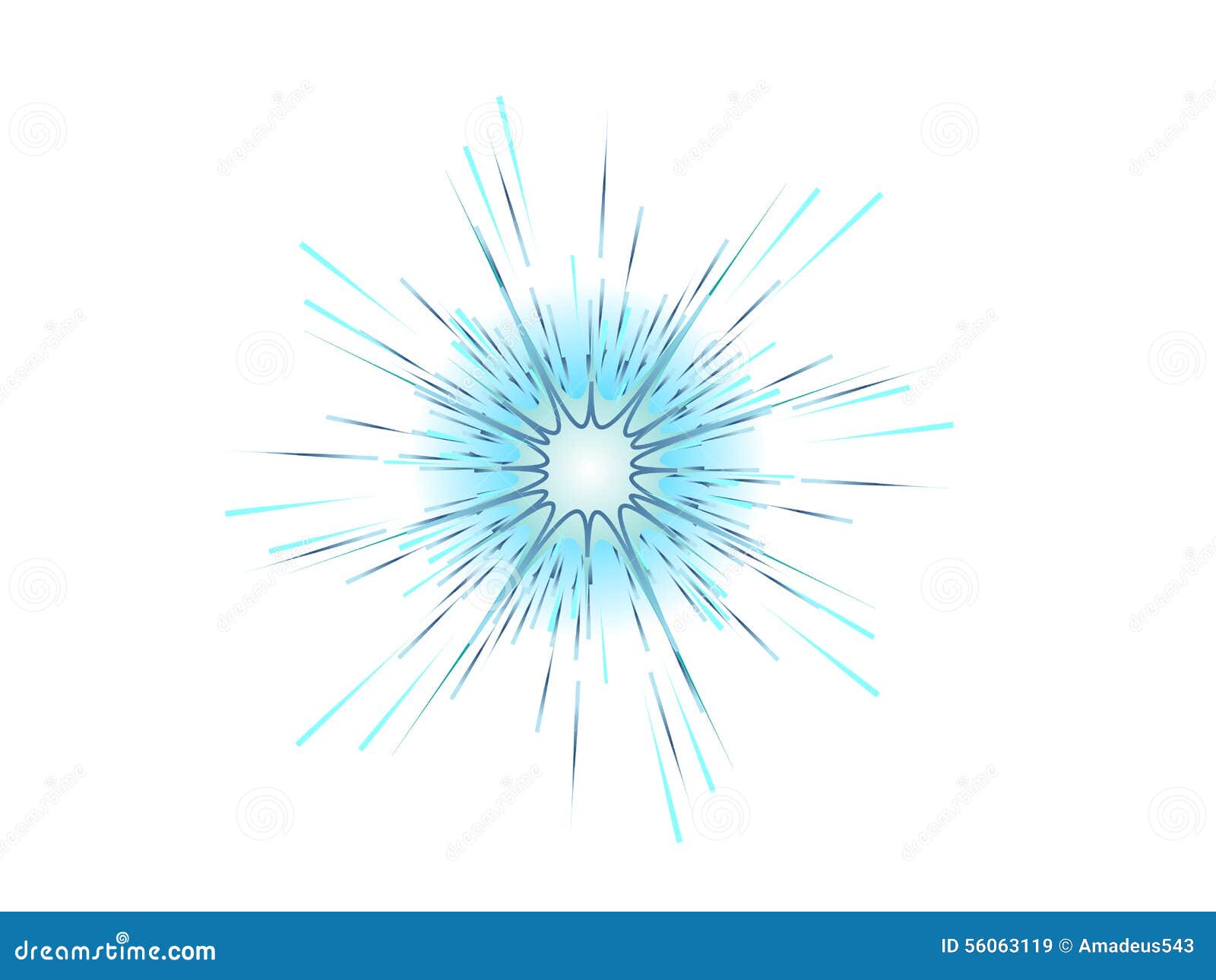 Blue Explosion on White Background Vector Illustration Stock ...