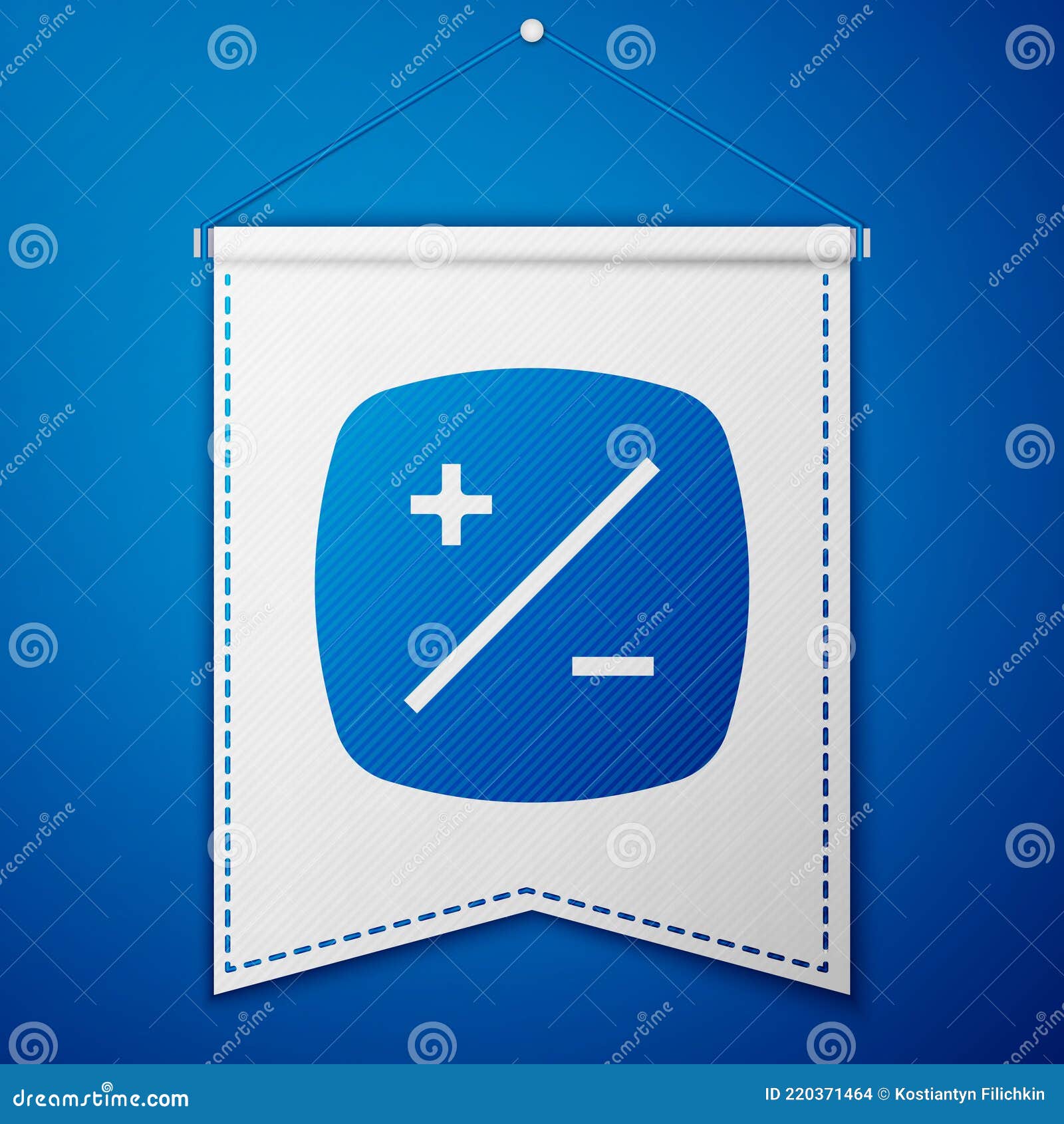 Blue Exposure Compensation Icon Isolated on Blue Background. White ...