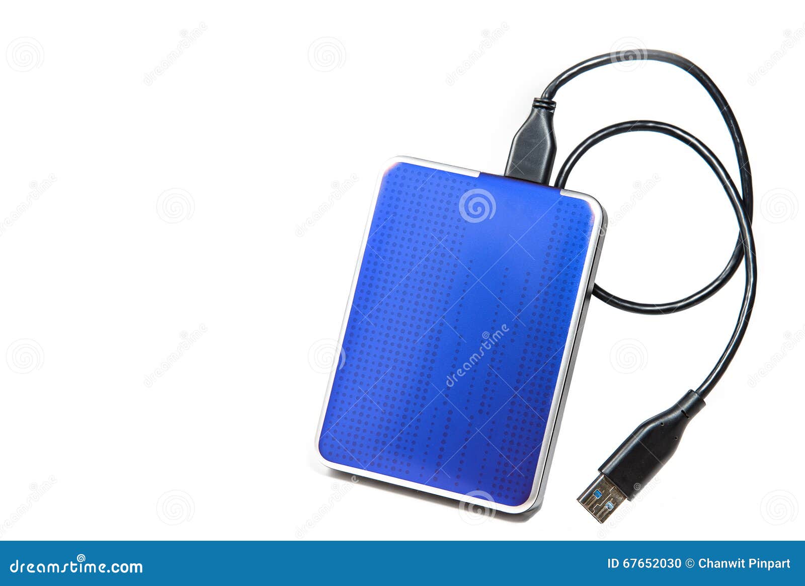 Blue External Hard Drive On White Background Stock Photo - Image of ...