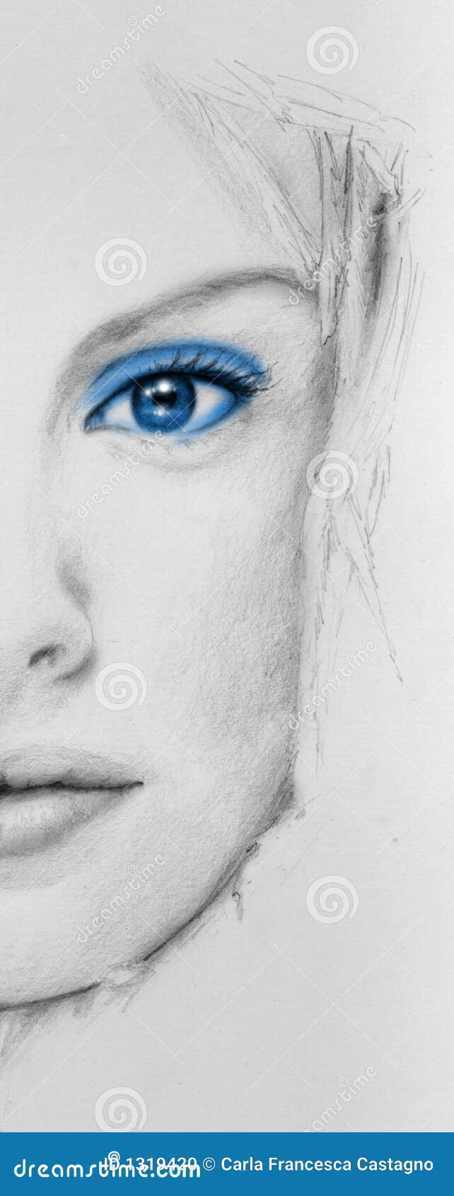 Blue eye stock illustration. Illustration of drawing, artwork - 1319420