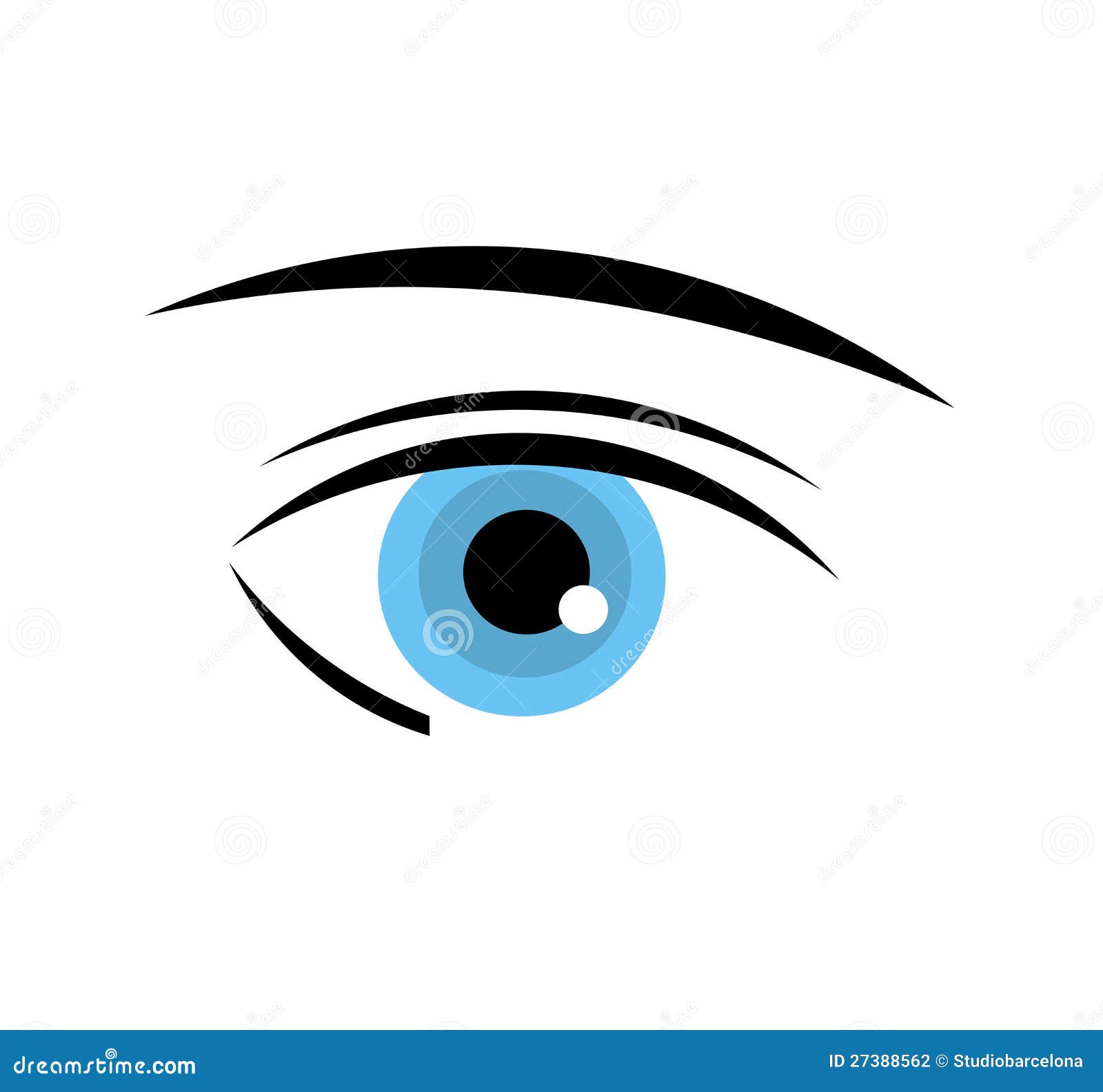 Blue eye stock vector. Illustration of innocent, pupil - 27388562
