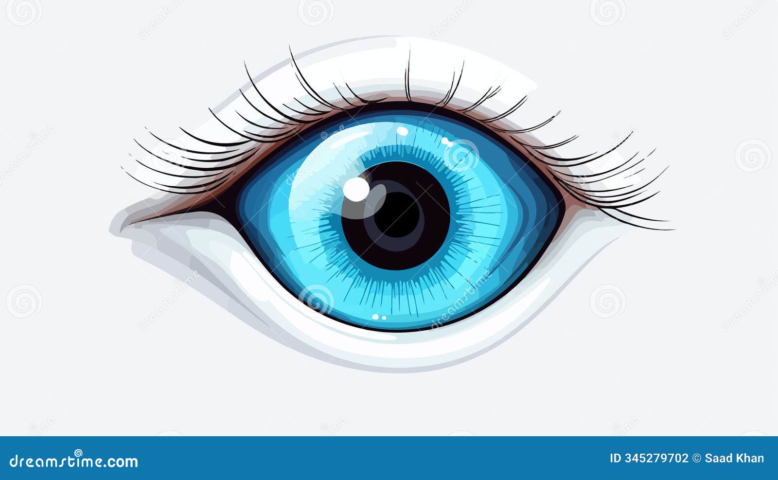 Blue Eye Drawing stock vector. Illustration of blue - 345279702