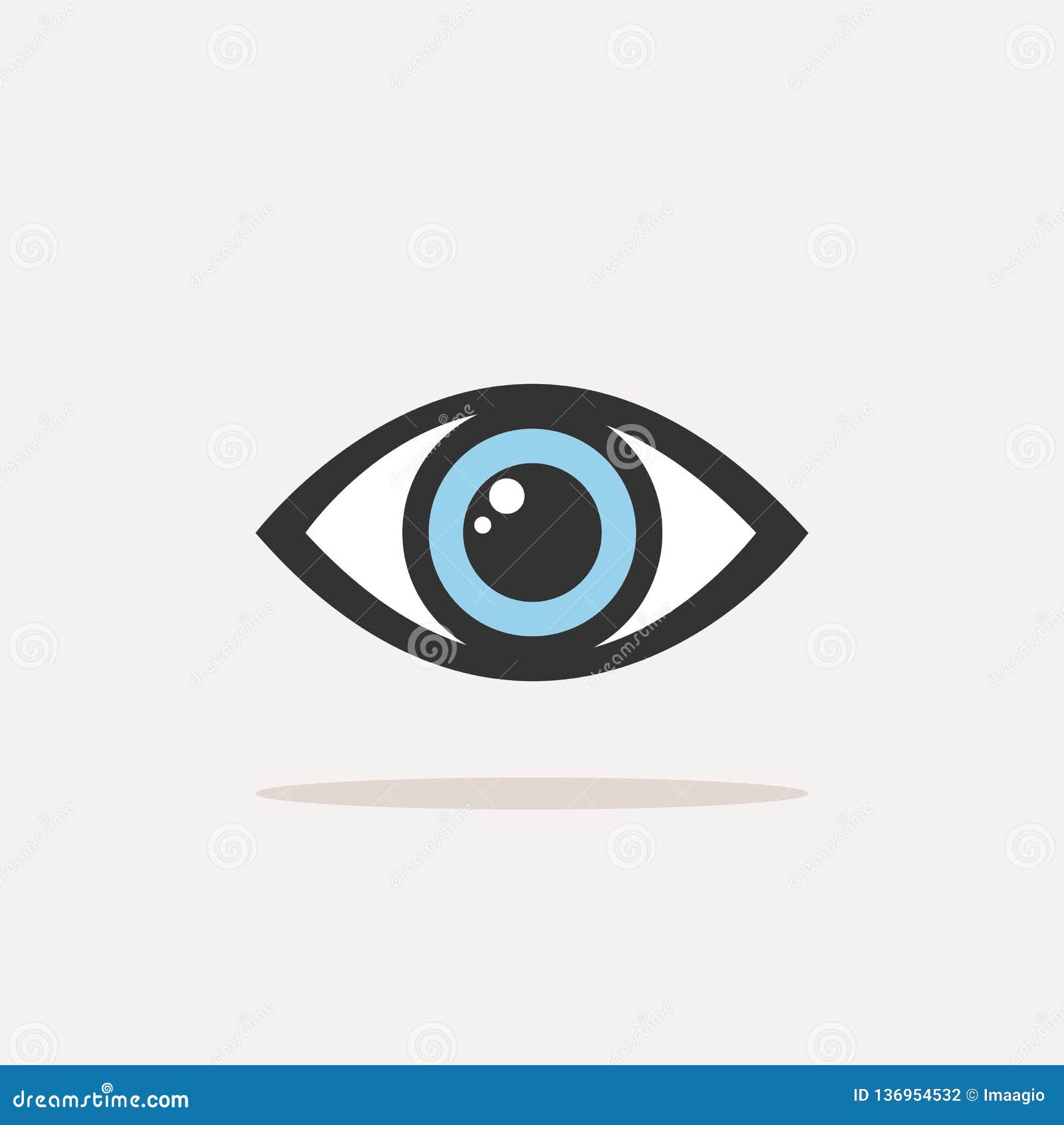 Blue Eye Icon with Shade on a White Background Stock Vector ...
