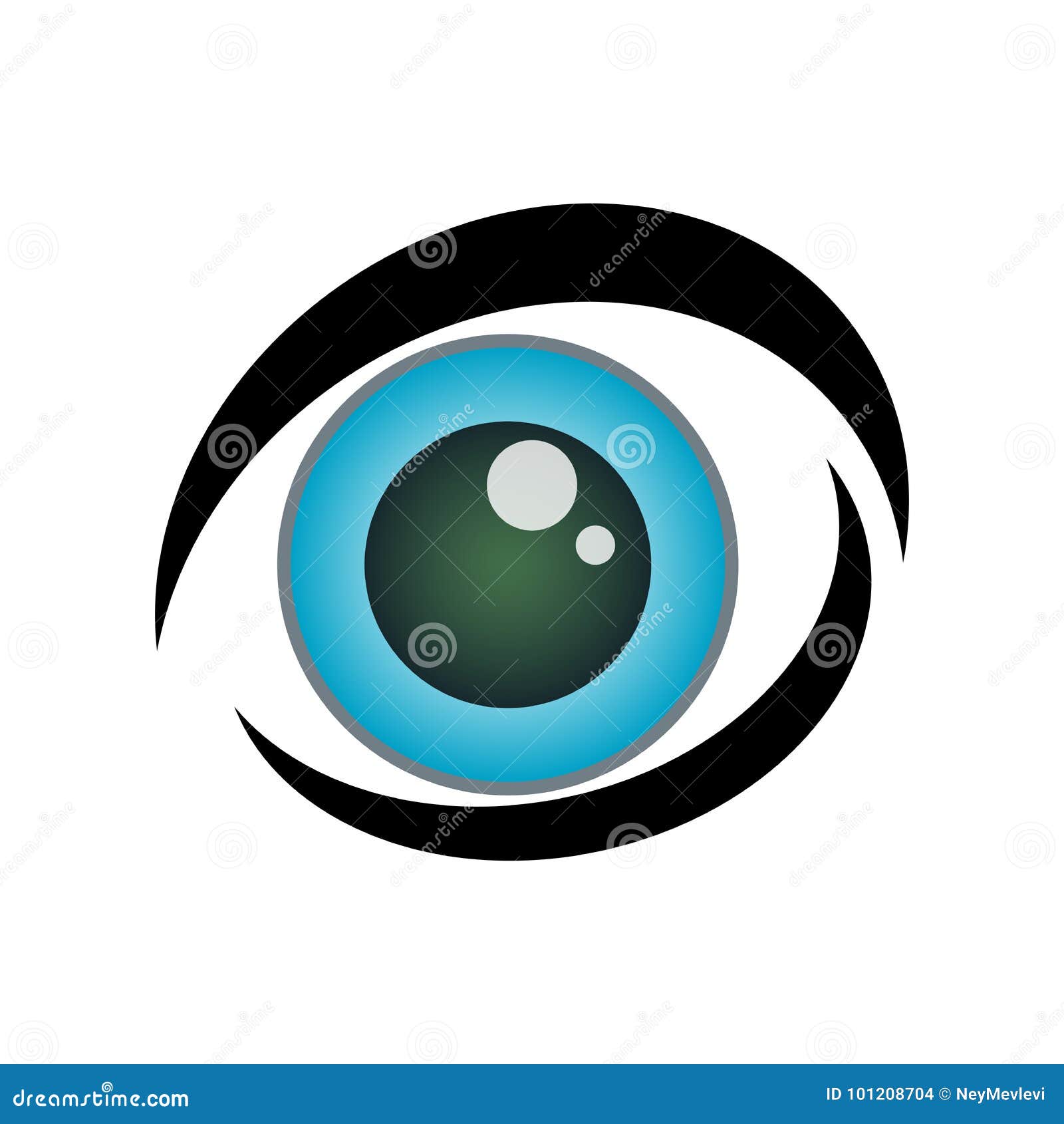 Blue eye icon very cute stock vector. Illustration of graphic - 101208704