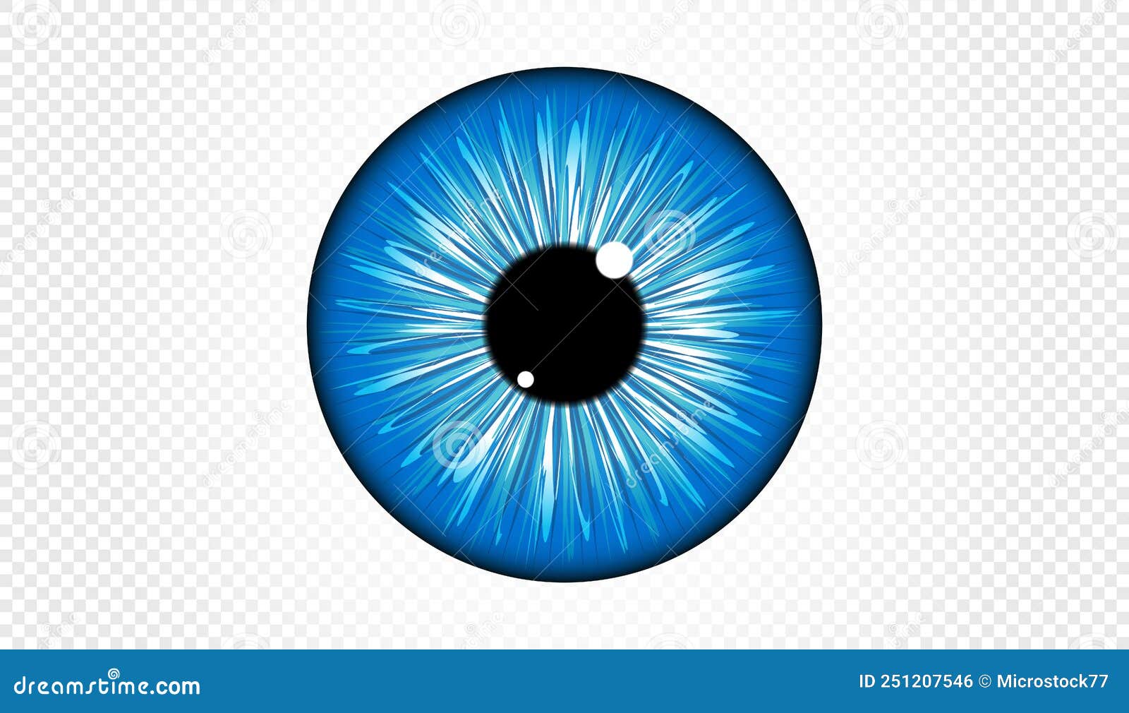 Blue Eye Iris, Isolated on Transparent Background, Vector Illustration ...