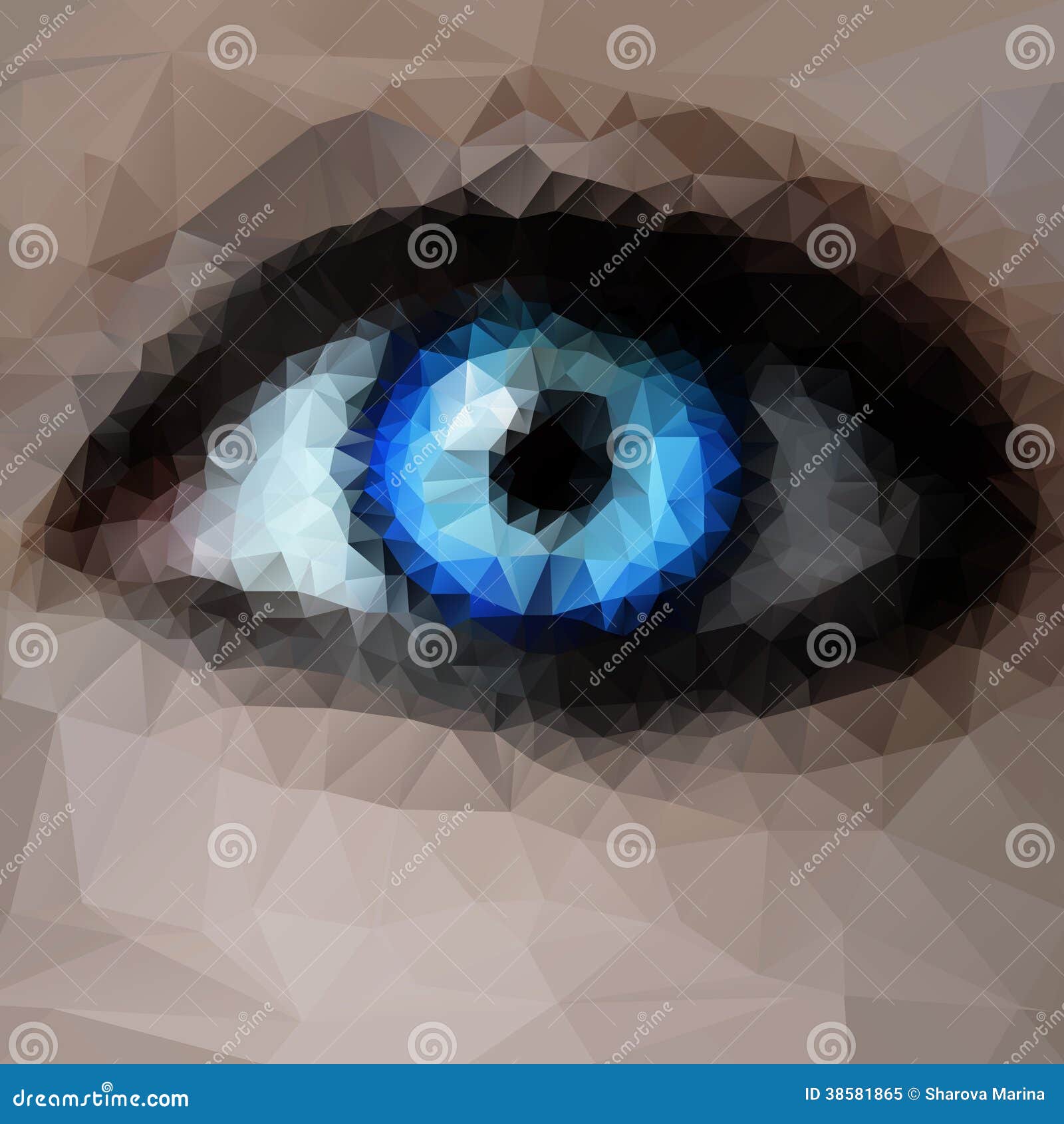 Blue eye from polygons stock vector. Illustration of eyeball - 38581865