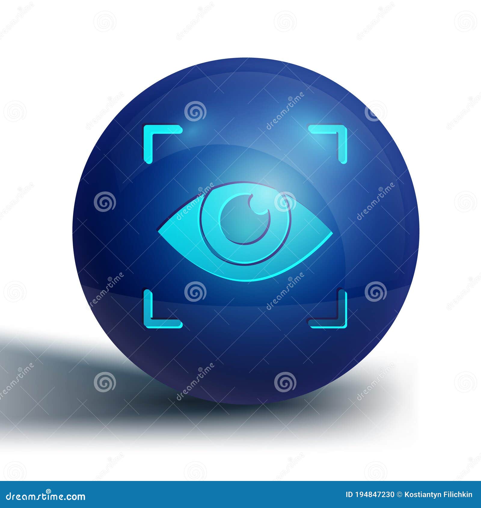 Blue Eye Scan Icon Isolated on White Background. Scanning Eye. Security ...
