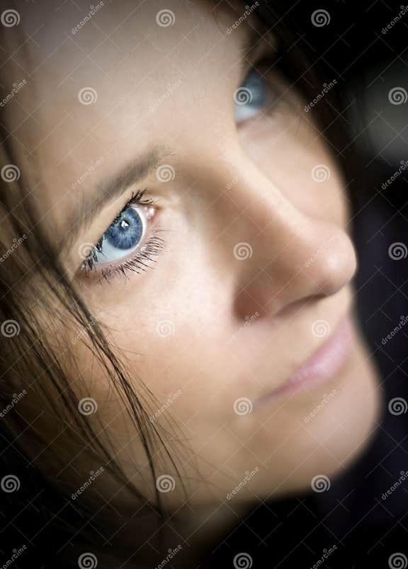 Blue eye stare stock photo. Image of smiling, eyes, melancholic - 6532060