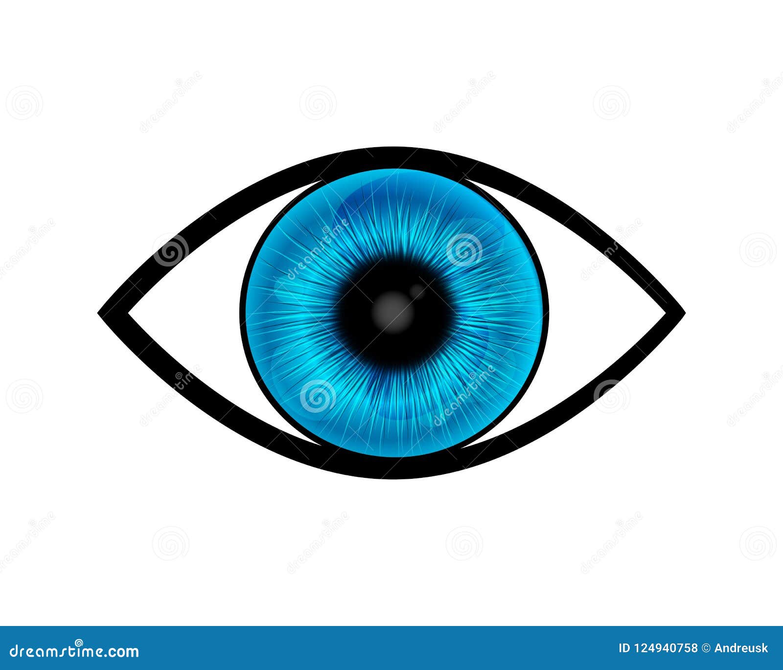 Blue eye symbol stock vector. Illustration of concept - 124940758