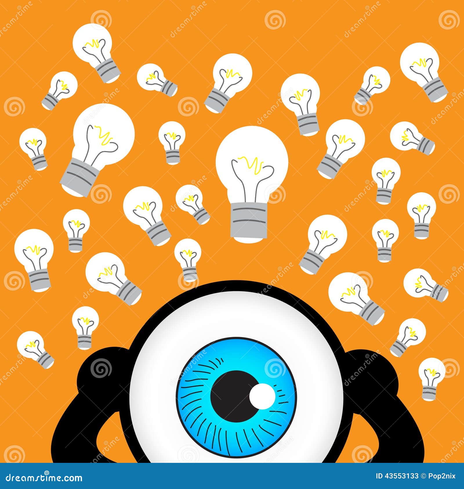 The Blue Eye Thinking with Idea Stock Vector - Illustration of ...