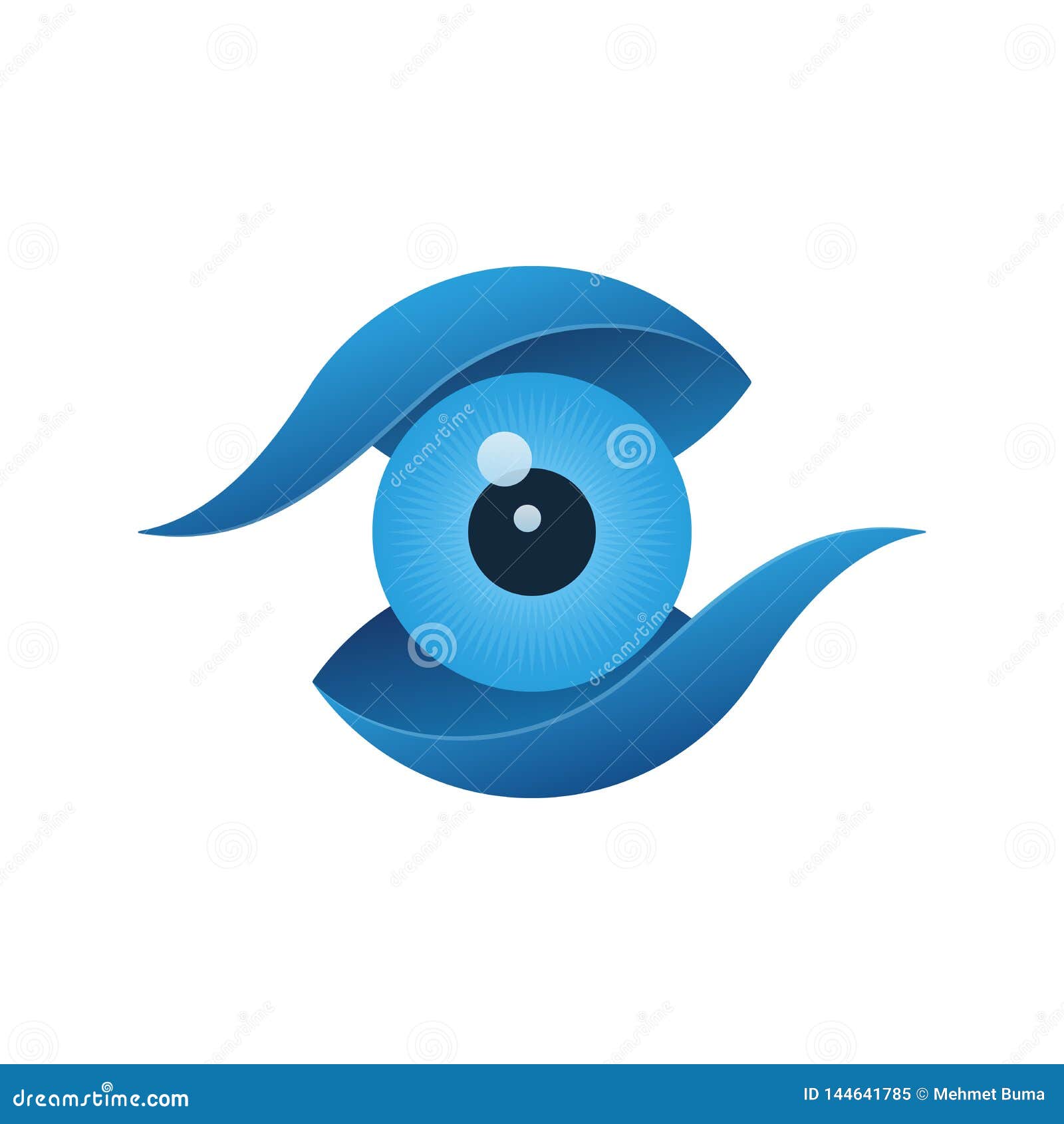 Creative Media Icon, Blue Eyeball in Core Stock Vector - Illustration ...