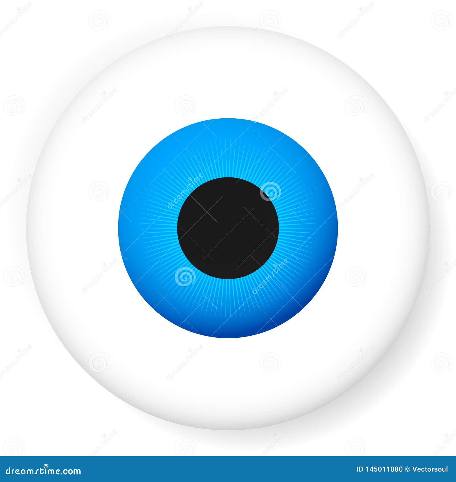 Blue Eyeball Vector Isolated on White. Eye Icon Stock Vector ...