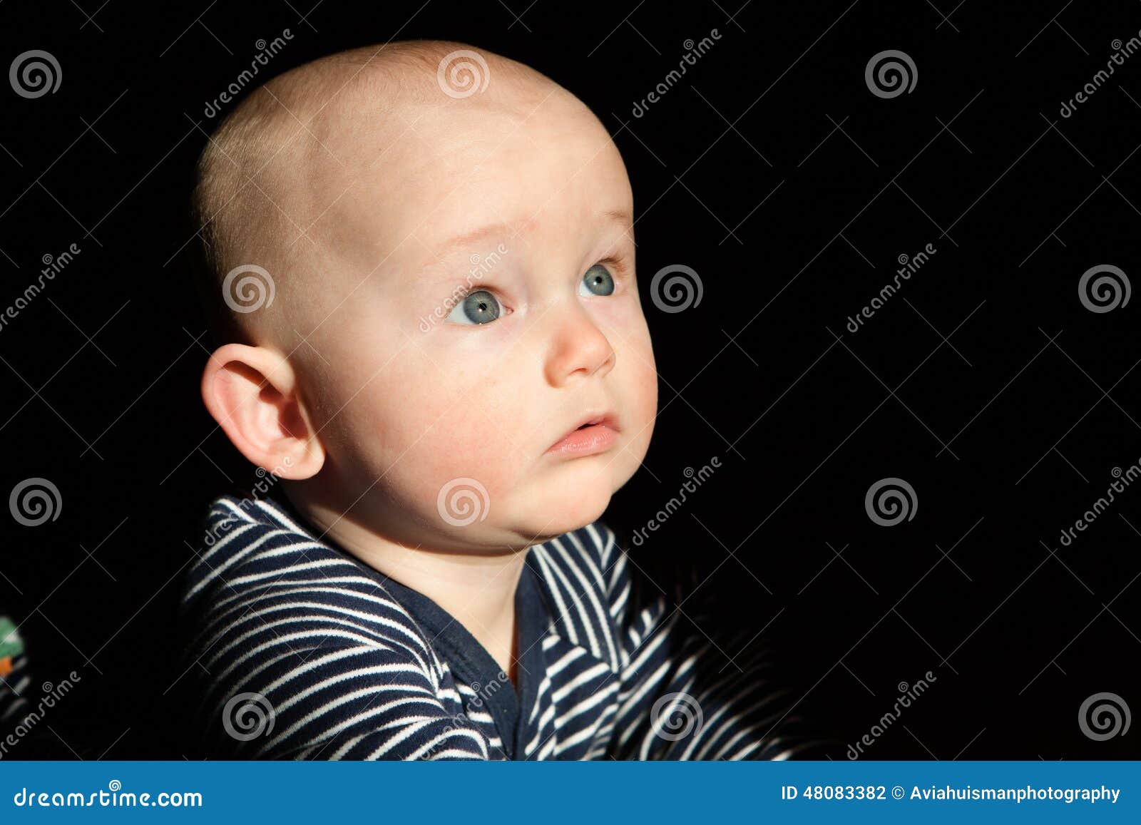 Blue Eyed Baby Looking Upward Stock Photo - Image of generation, child ...