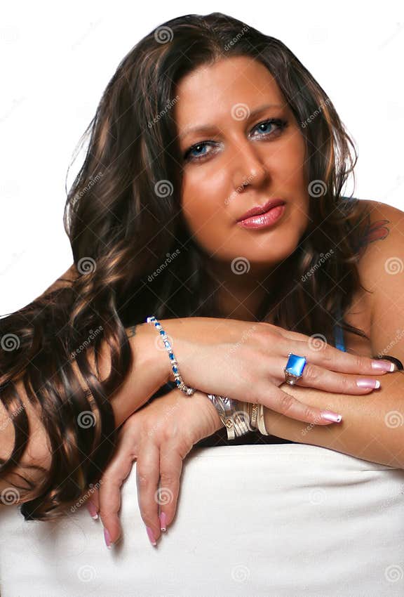 Blue Eyed Brunette Stock Image Image Of Smile Female 3352349