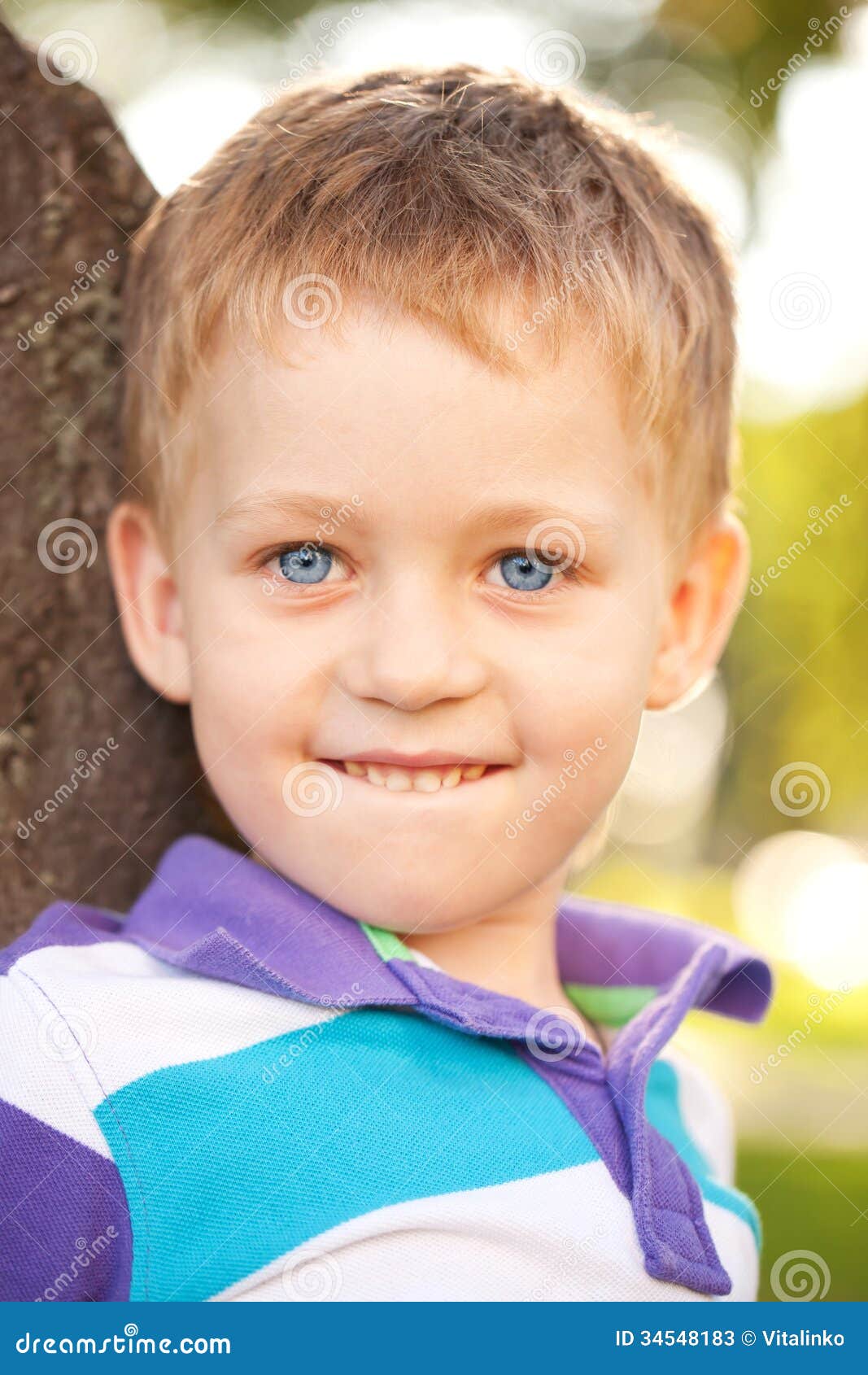 Blue-eyed Little Boy in the Park Stock Image - Image of child ...