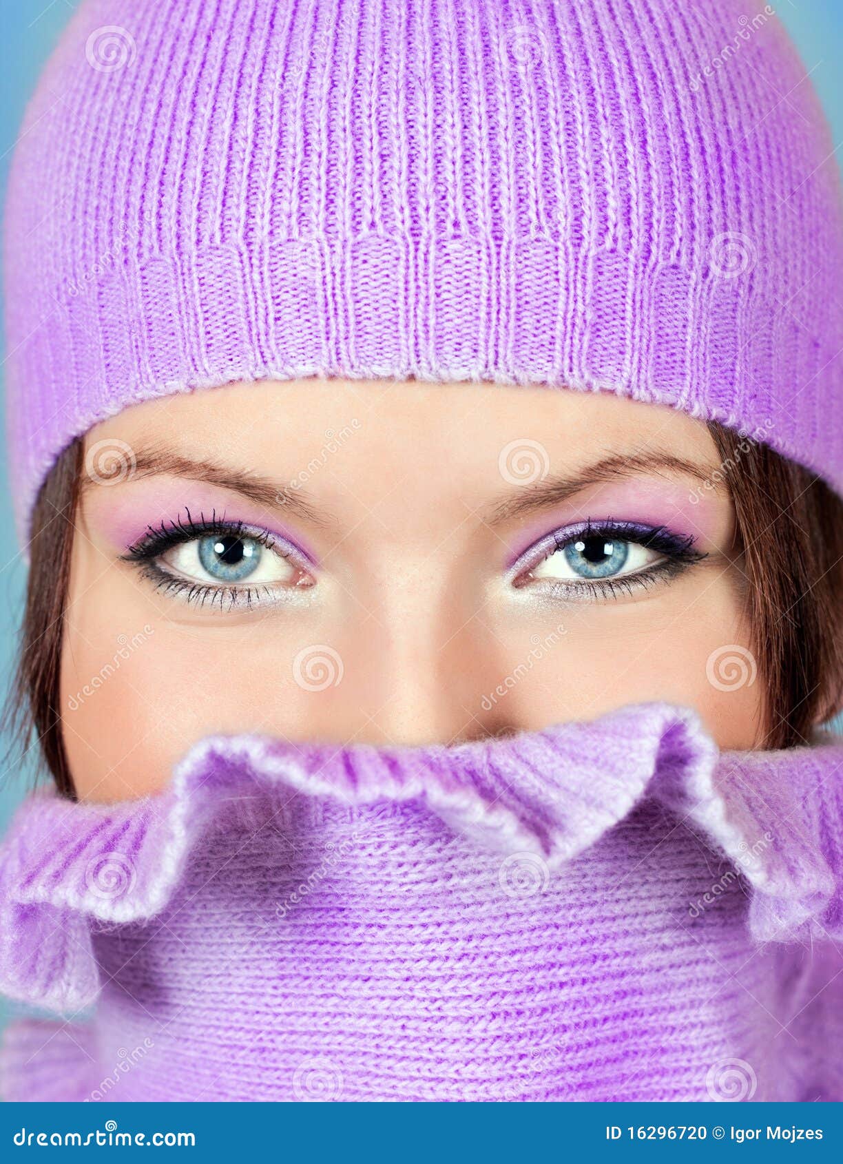 Blue eyes stock photo. Image of season, background, december - 16296720