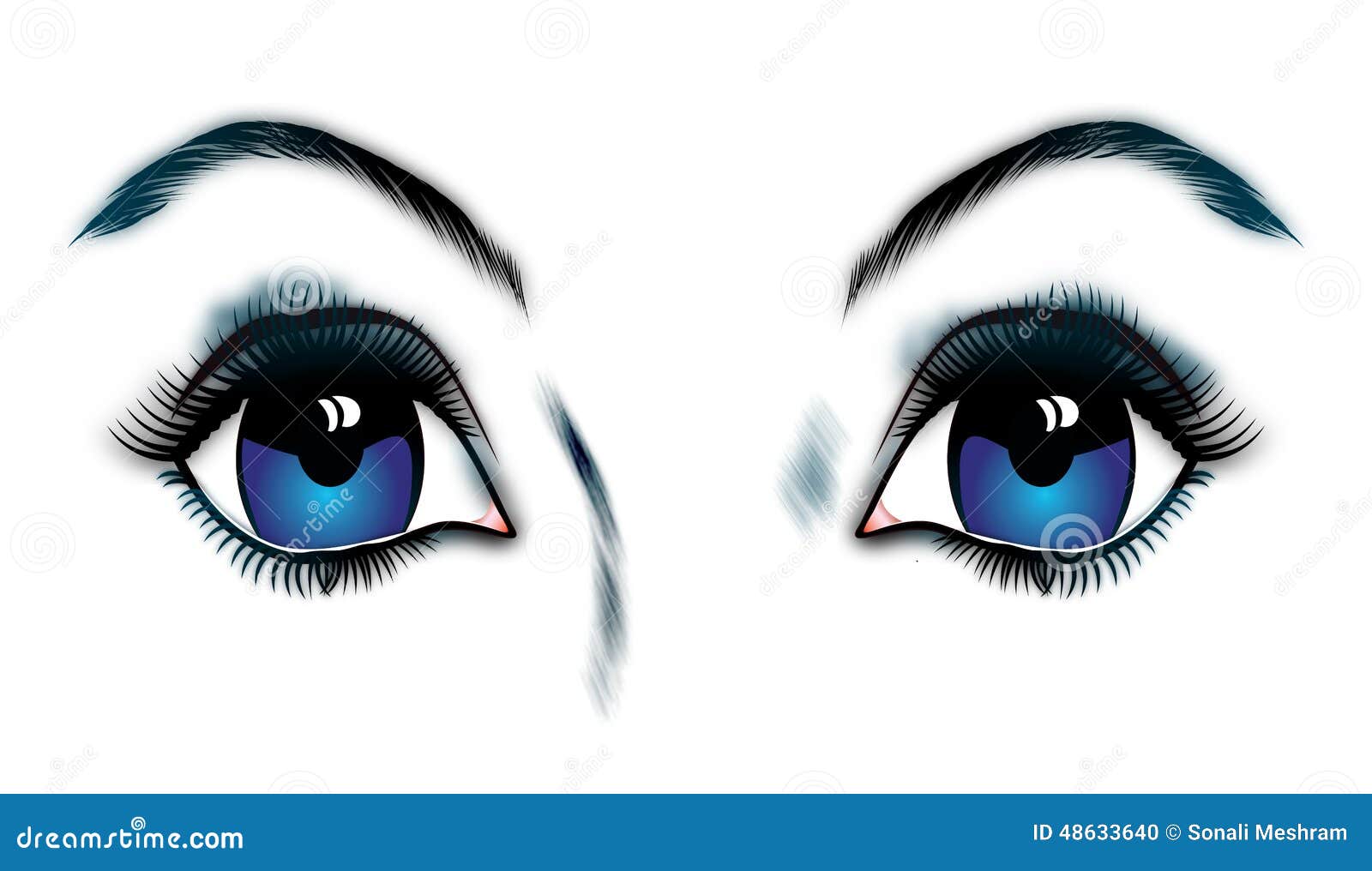 Blue eyes stock illustration. Illustration of artistic - 48633640