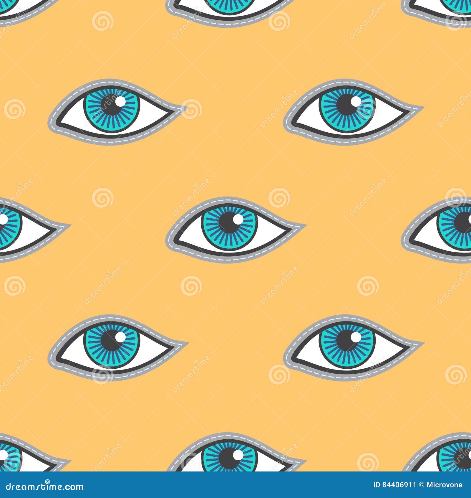 Blue Eyes Patch Vector Seamless Pattern Stock Vector - Illustration of ...