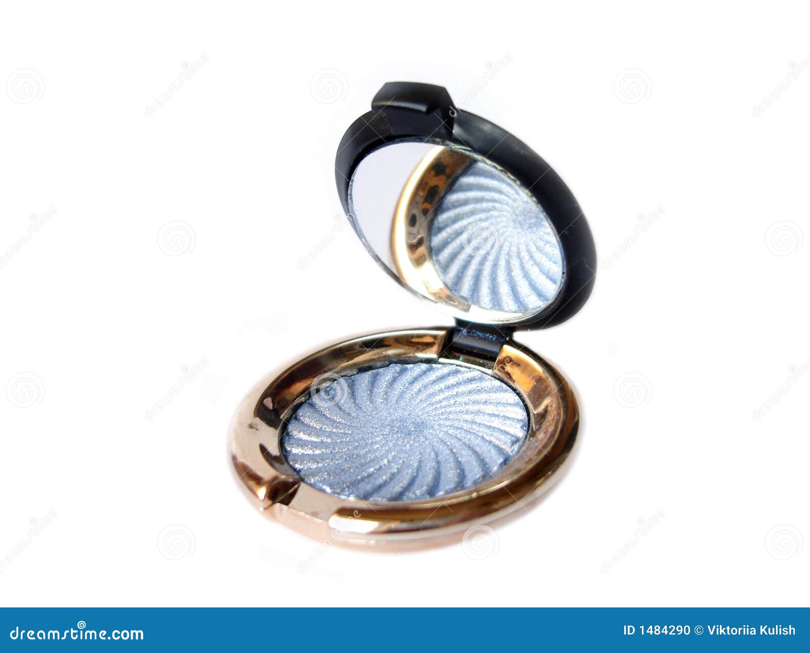 Blue Eyeshadow with Mirror Isolated Stock Photo - Image of makeover ...