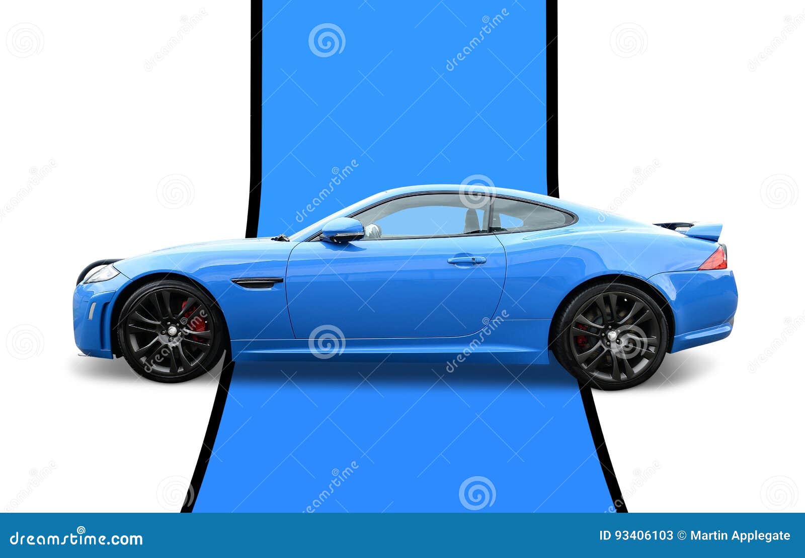 Blue F-type Jaguar stock image. Image of profile, travel - 93406103