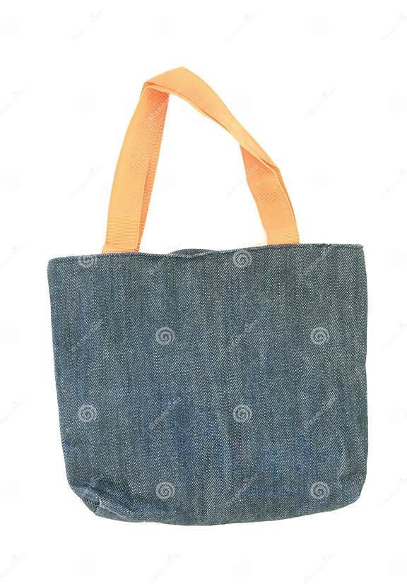 Blue fabric bag isolated stock image. Image of canvas - 21428219