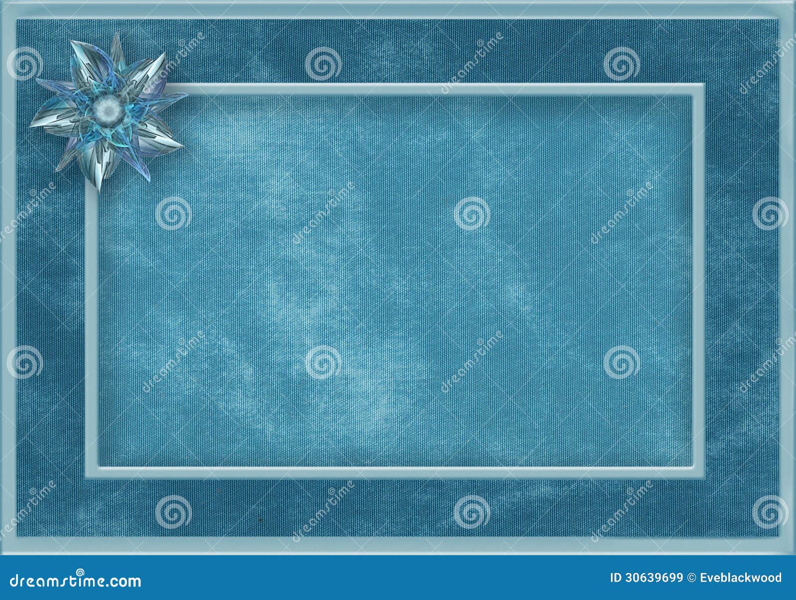 Blue fabric frame with gem stock illustration. Illustration of border ...