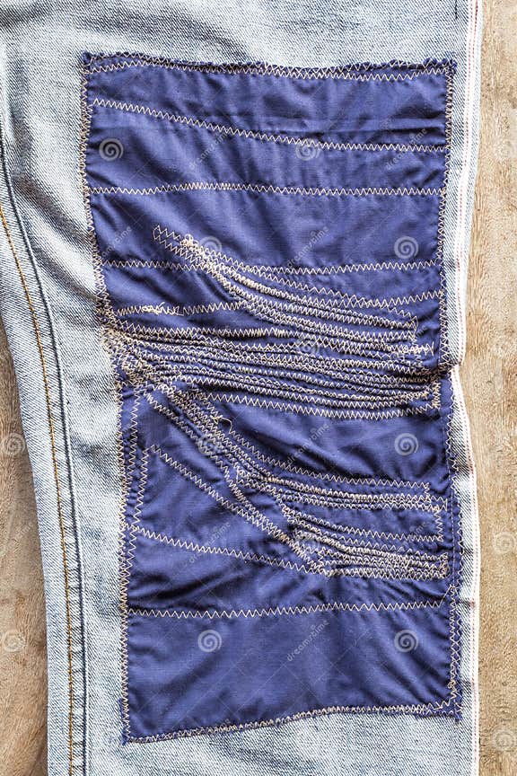 Blue Fabric Patchwork Denim. Stock Photo - Image of jeans, pants: 90329796