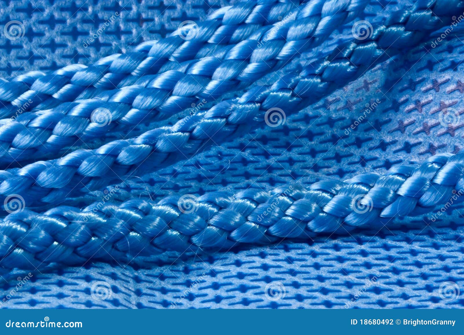 Blue fabric and rope stock photo. Image of weave, closeup - 18680492