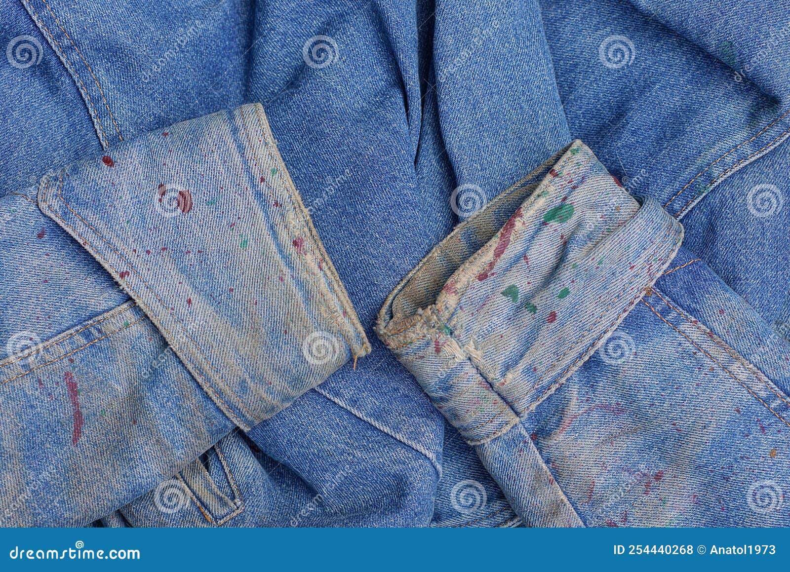 Blue Fabric Texture from Old Dirty Two Sleeves Stock Photo - Image of ...