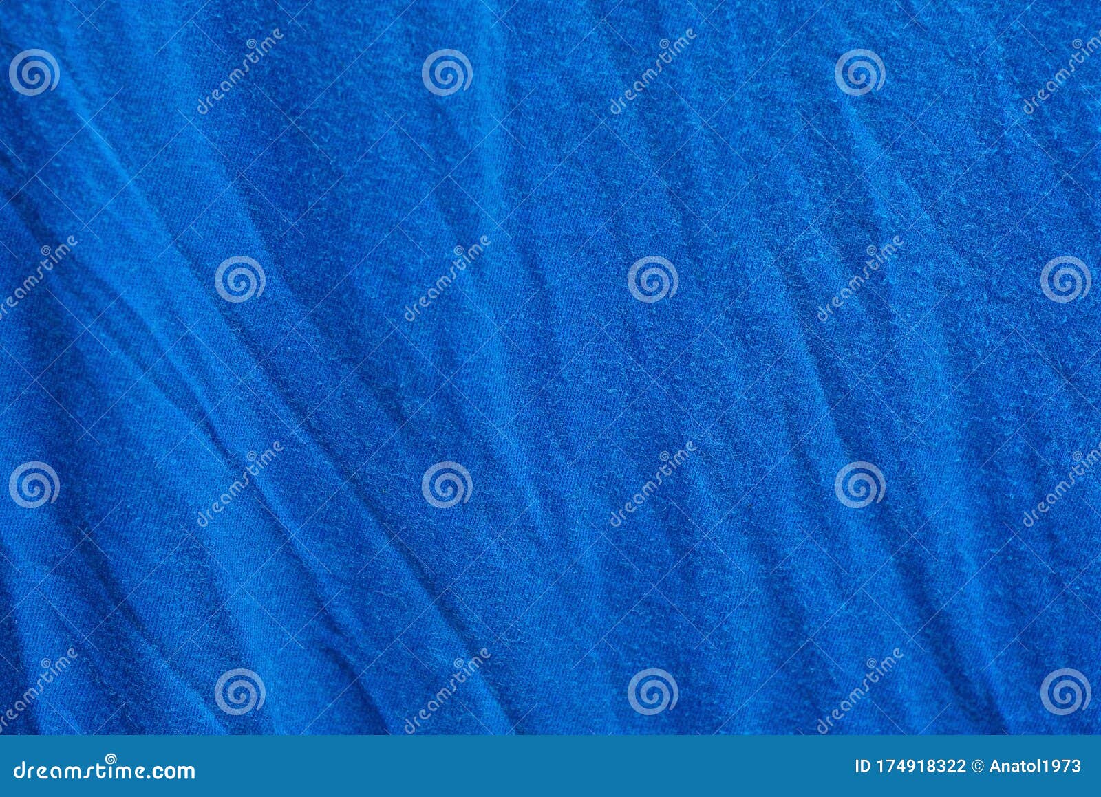 Blue Fabric Texture from a Piece of Old Crumpled Mater Stock Photo ...