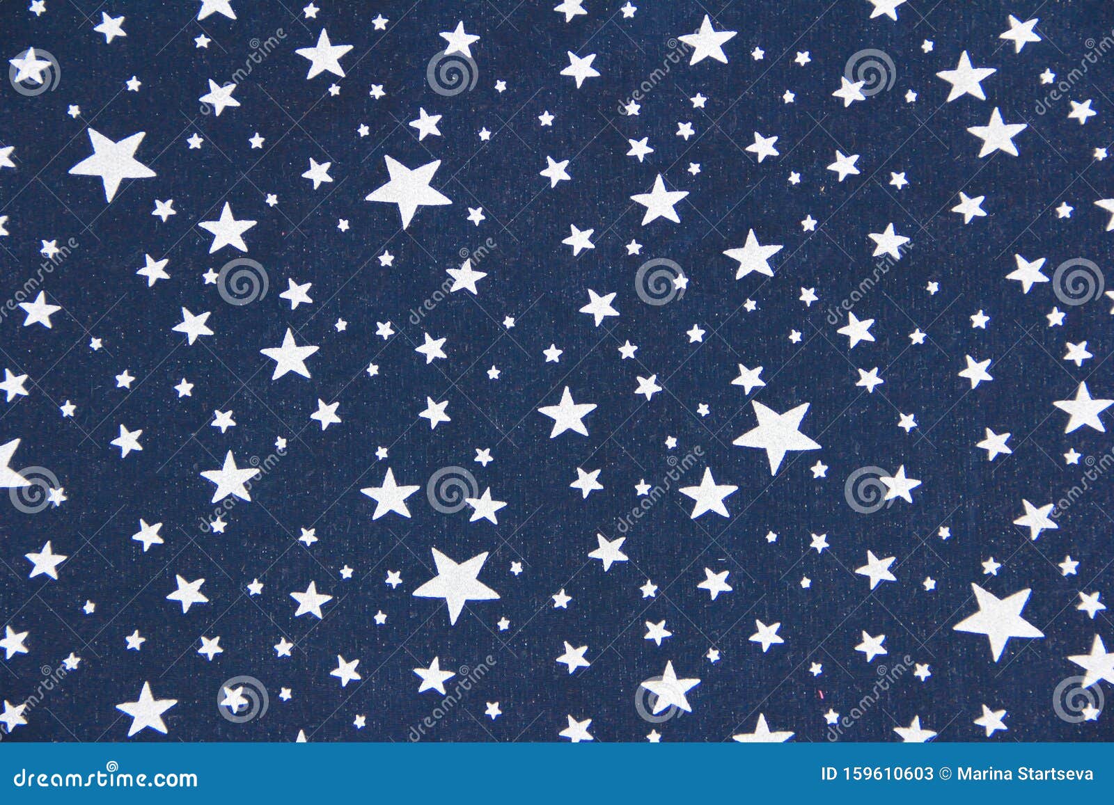 Blue Fabric Texture with White Small Stars a Pattern Stock Image ...