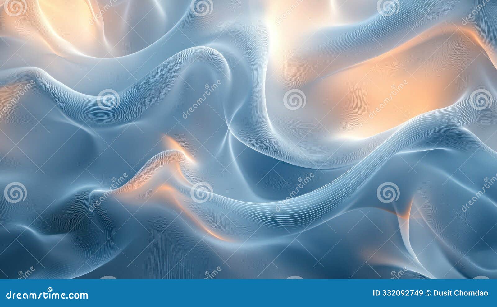 A Blue Fabric with a Wave Pattern is Shown Stock Image - Image of ...