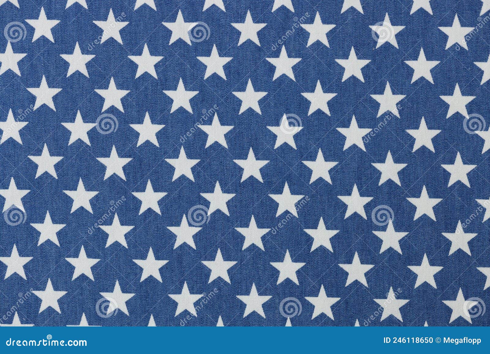 Blue Fabric with White Stars Texture Background Closeup Stock Photo ...