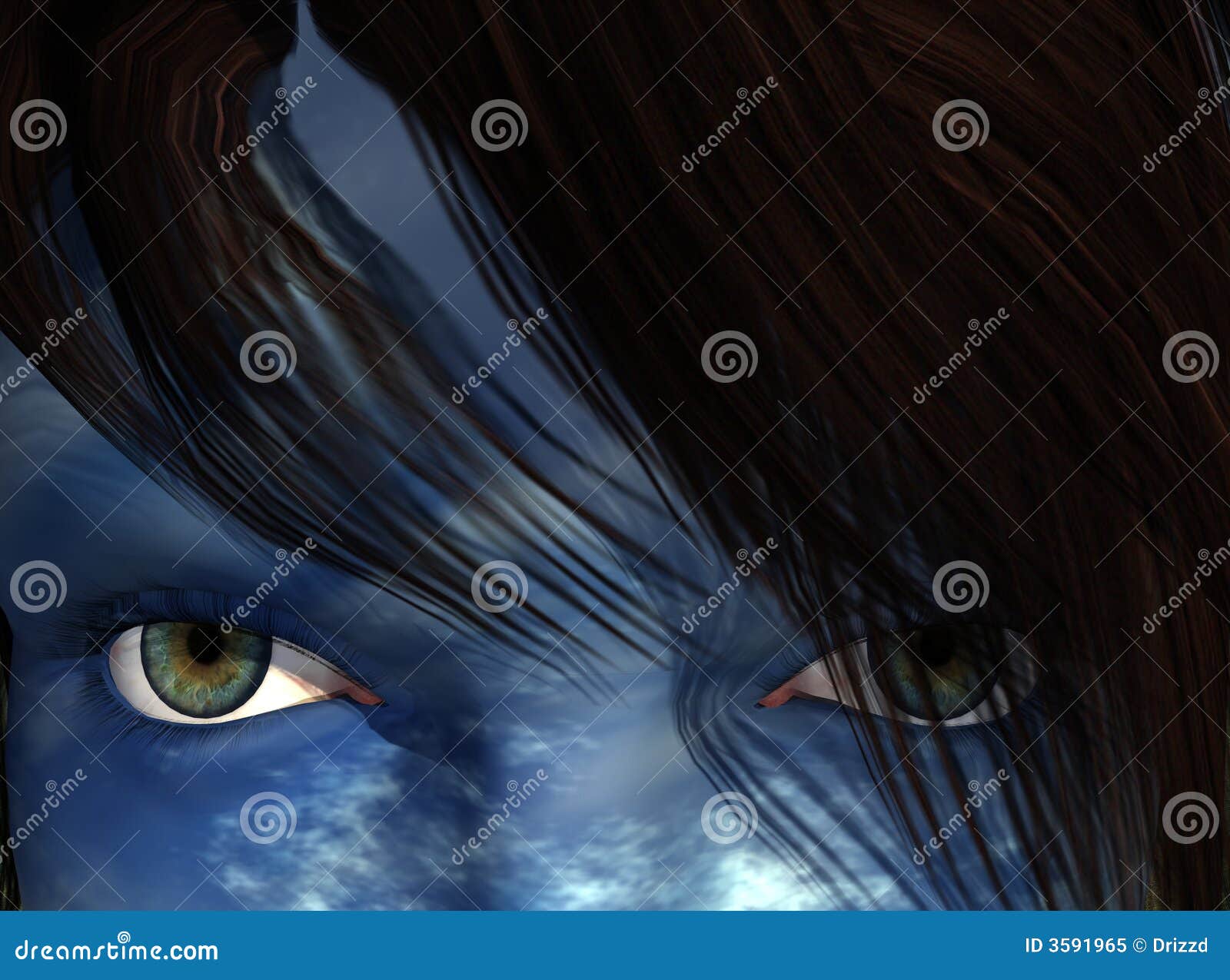 Blue face stock illustration. Illustration of black, human - 3591965