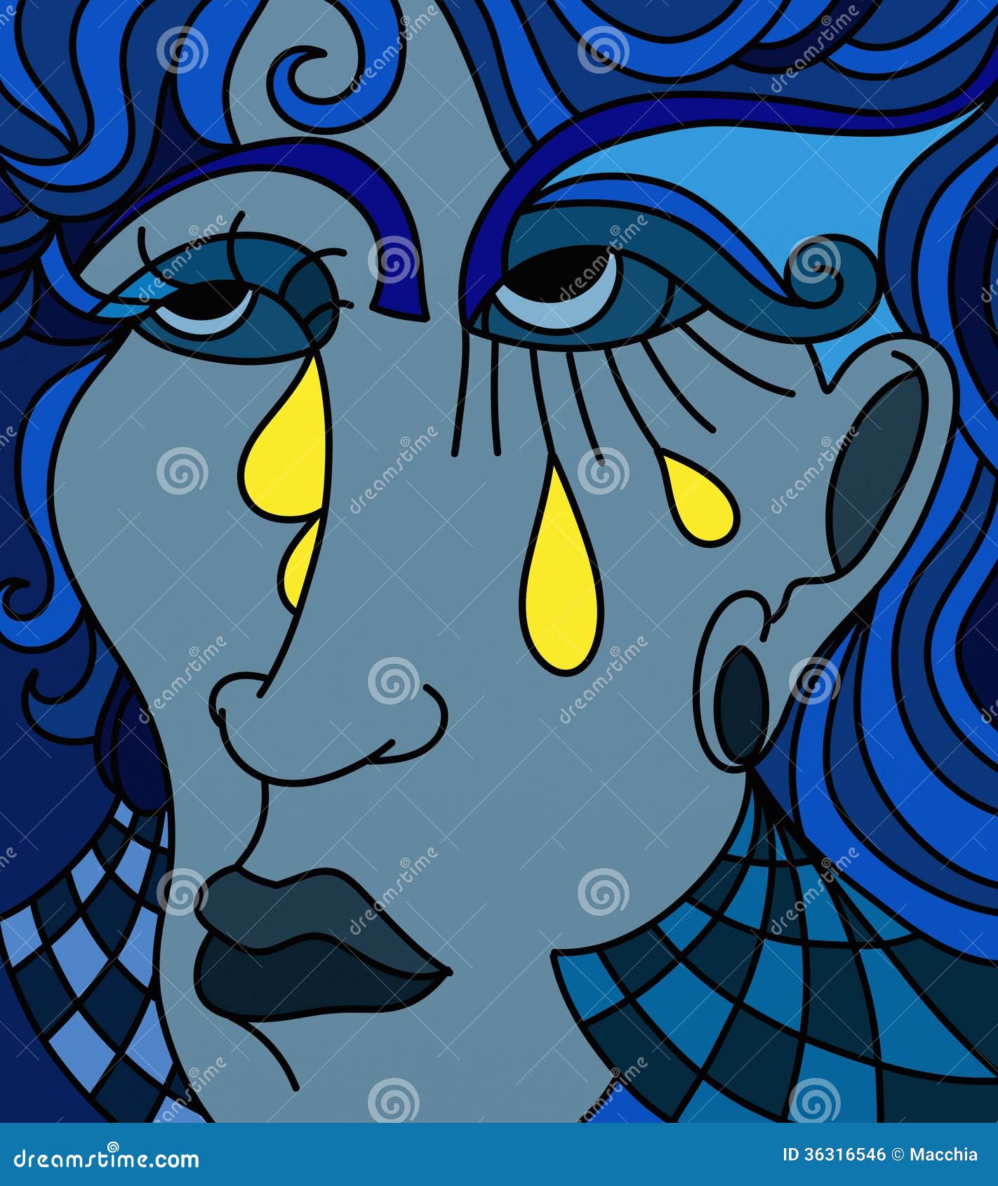 Blue face stock illustration. Illustration of abstract - 36316546